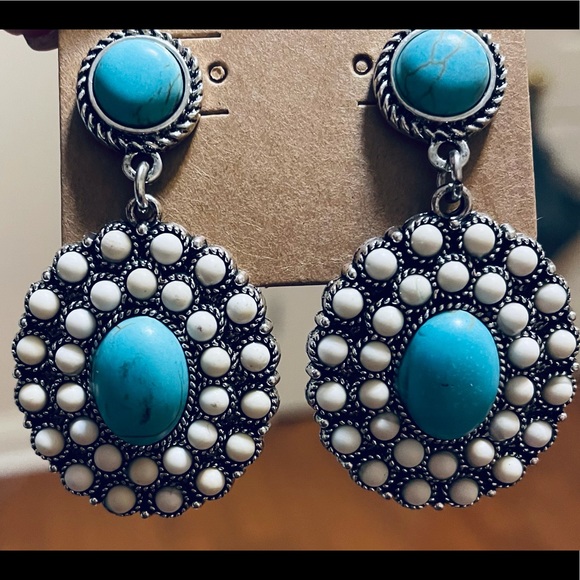 Jewelry | Sasha Turquoise Marble Earrings | Poshmark